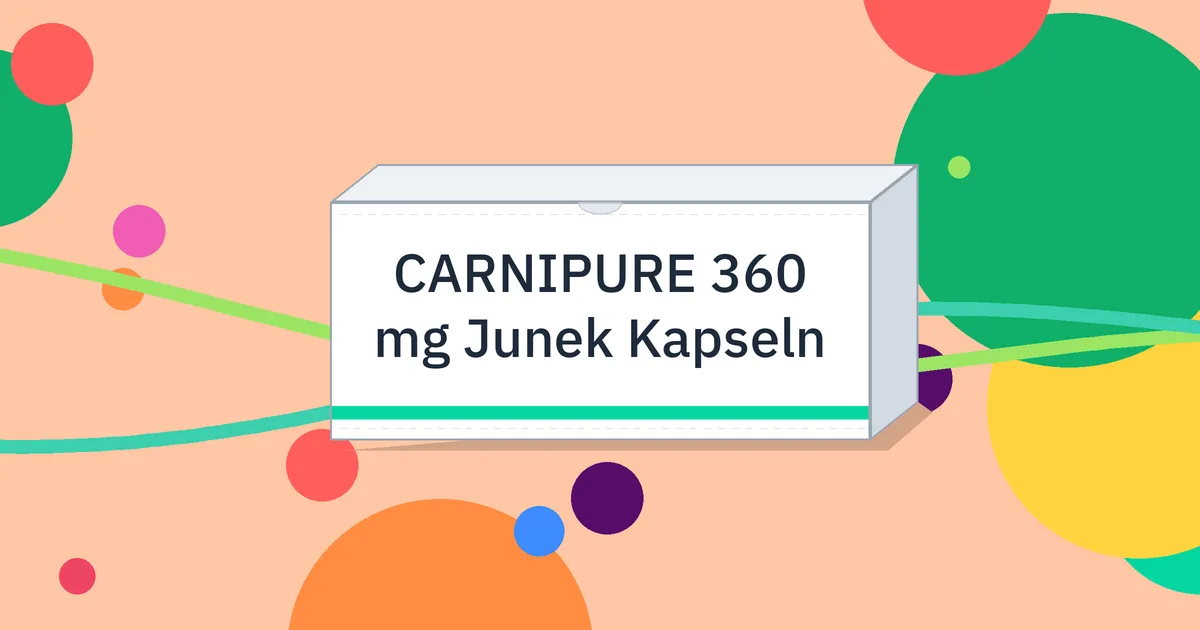 Symbolbild: Packung mit der Aufschrift CARNIPURE 360 mg Junek Kapseln (PZN 00986780) – Verfügbarkeit und Bezug in Apotheken in Frankfurt am Main