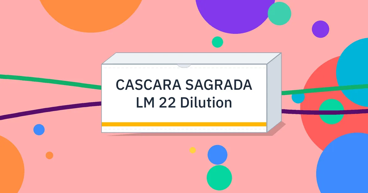 Symbolbild: Packung mit der Aufschrift CASCARA SAGRADA LM 22 Dilution (PZN 13433019) – Verfügbarkeit und Bezug in Apotheken in Frankfurt am Main