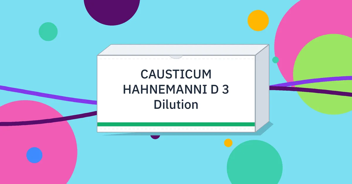 Symbolbild: Packung mit der Aufschrift CAUSTICUM HAHNEMANNI D 3 Dilution (PZN 02112200) – Verfügbarkeit und Bezug in Apotheken in Frankfurt am Main