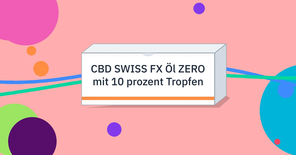 Symbolbild: Packung mit der Aufschrift CBD SWISS FX Öl ZERO mit 10 prozent Tropfen (PZN 18137805) – Verfügbarkeit und Bezug in Apotheken in Frankfurt am Main