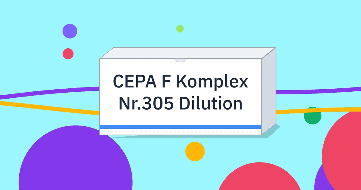 Symbolbild: Packung mit der Aufschrift CEPA F Komplex Nr.305 Dilution (PZN 01013269) – Verfügbarkeit und Bezug in Apotheken in Frankfurt am Main