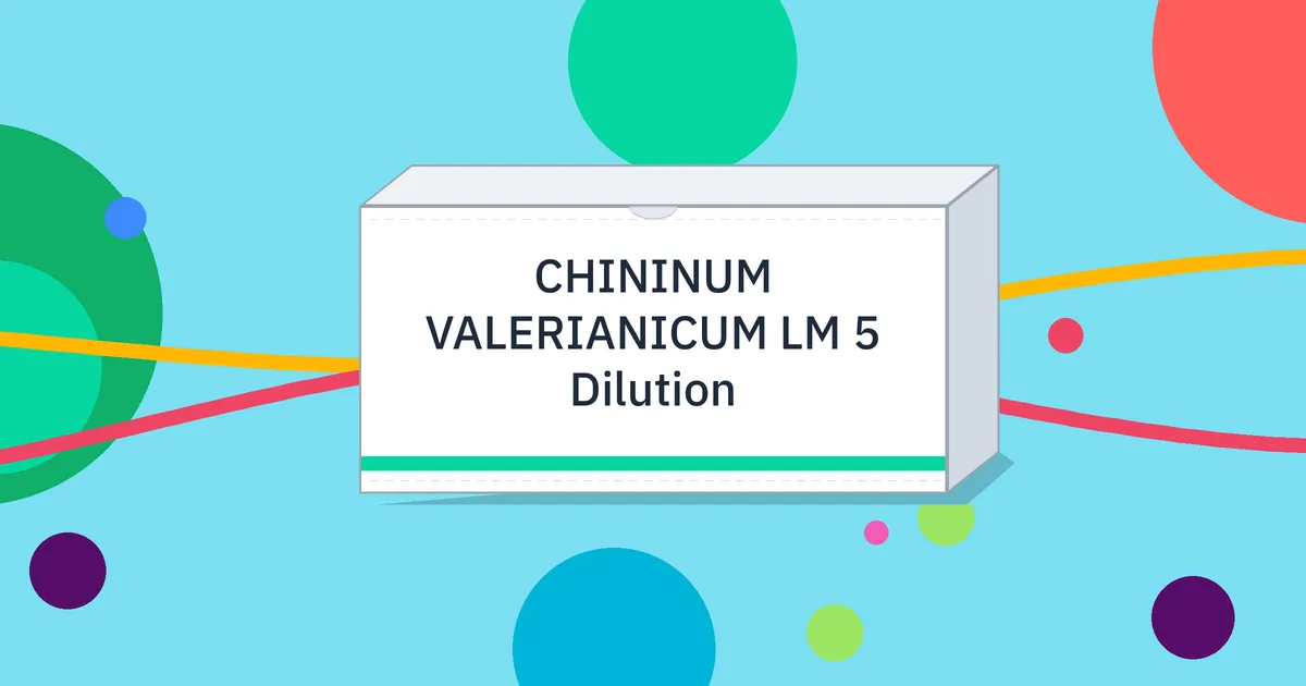 Symbolbild: Packung mit der Aufschrift CHININUM VALERIANICUM LM 5 Dilution (PZN 13442627) – Verfügbarkeit und Bezug in Apotheken in Frankfurt am Main