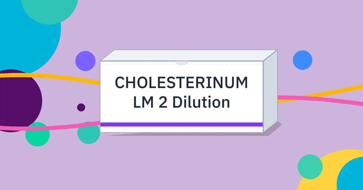 Symbolbild: Packung mit der Aufschrift CHOLESTERINUM LM 2 Dilution (PZN 12817249) – Verfügbarkeit und Bezug in Apotheken in Frankfurt am Main