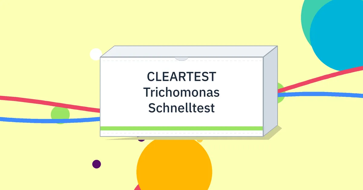 Symbolbild: Packung mit der Aufschrift CLEARTEST Trichomonas Schnelltest (PZN 16486186) – Verfügbarkeit und Bezug in Apotheken in Frankfurt am Main