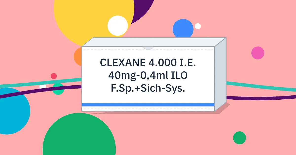 Symbolbild: Packung mit der Aufschrift CLEXANE 4.000 I.E. 40mg-0,4ml ILO F.Sp.+Sich-Sys. (PZN 15735658) – Verfügbarkeit und Bezug in Apotheken in Frankfurt am Main
