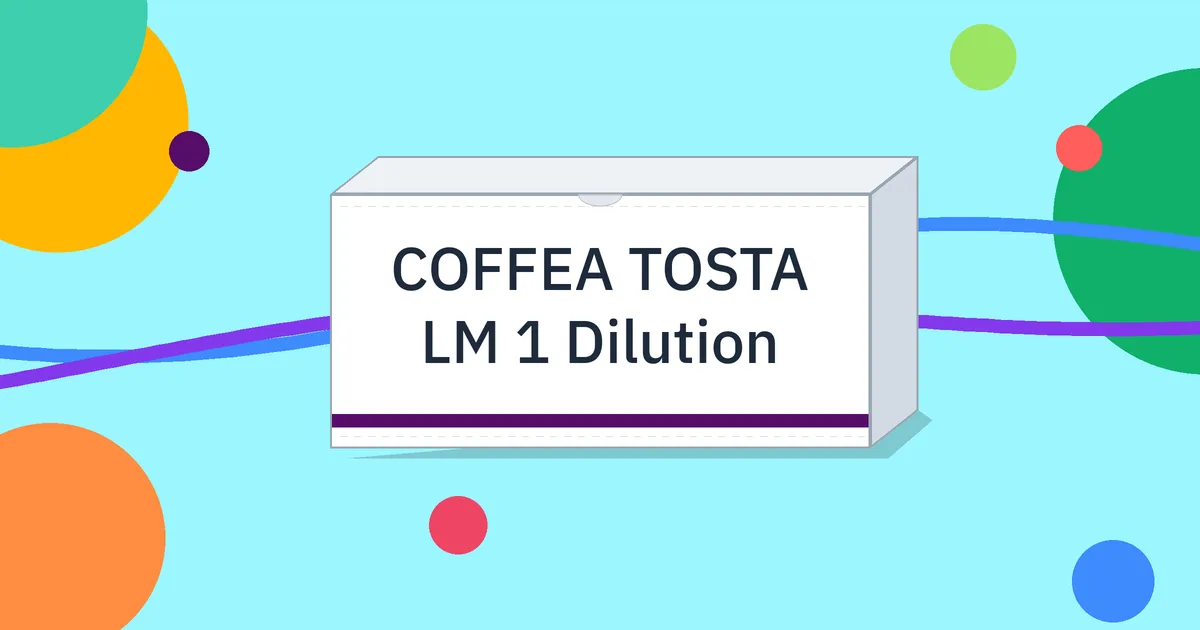 Symbolbild: Packung mit der Aufschrift COFFEA TOSTA LM 1 Dilution (PZN 12831137) – Verfügbarkeit und Bezug in Apotheken in Frankfurt am Main