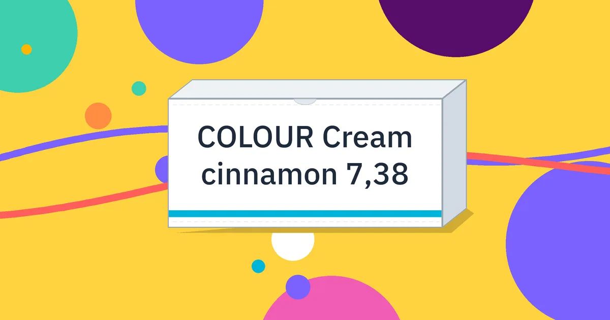 Symbolbild: Packung mit der Aufschrift COLOUR Cream cinnamon 7,38 (PZN 04562350) – Verfügbarkeit und Bezug in Apotheken in Frankfurt am Main