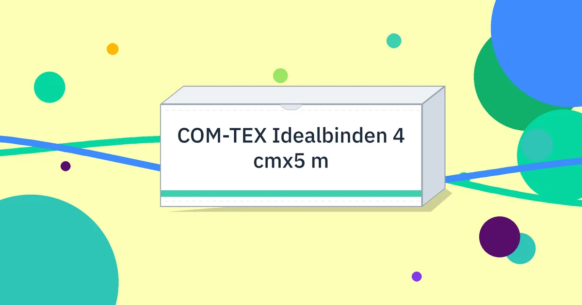 Symbolbild: Packung mit der Aufschrift COM-TEX Idealbinden 4 cmx5 m (PZN 08812418) – Verfügbarkeit und Bezug in Apotheken in Frankfurt am Main