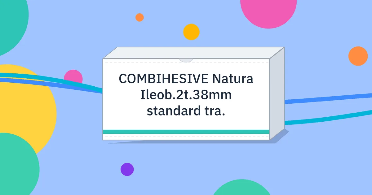 Symbolbild: Packung mit der Aufschrift COMBIHESIVE Natura Ileob.2t.38mm standard tra. (PZN 07268504) – Verfügbarkeit und Bezug in Apotheken in Frankfurt am Main