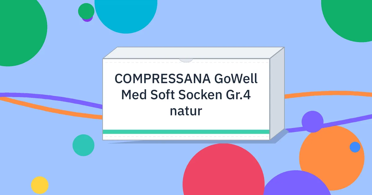 Symbolbild: Packung mit der Aufschrift COMPRESSANA GoWell Med Soft Socken Gr.4 natur (PZN 05143164) – Verfügbarkeit und Bezug in Apotheken in Frankfurt am Main