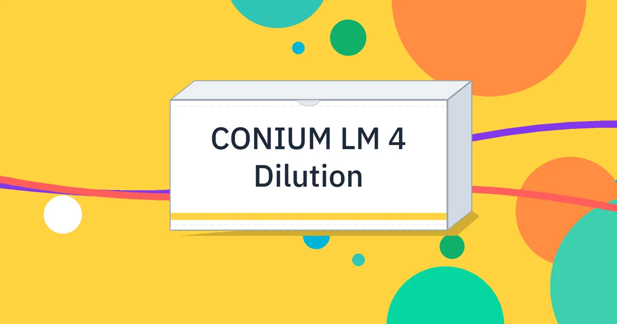 Symbolbild: Packung mit der Aufschrift CONIUM LM 4 Dilution (PZN 12832987) – Verfügbarkeit und Bezug in Apotheken in Frankfurt am Main