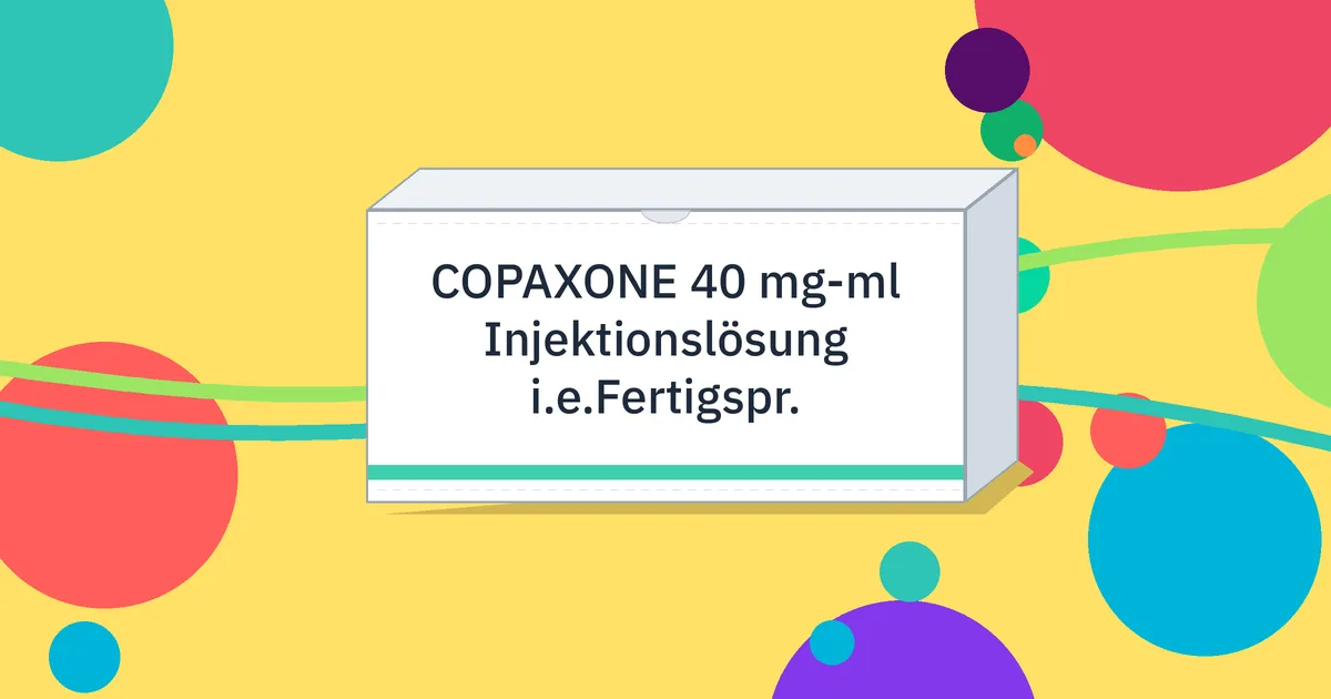 Symbolbild: Packung mit der Aufschrift COPAXONE 40 mg-ml Injektionslösung i.e.Fertigspr. (PZN 11013307) – Verfügbarkeit und Bezug in Apotheken in Frankfurt am Main