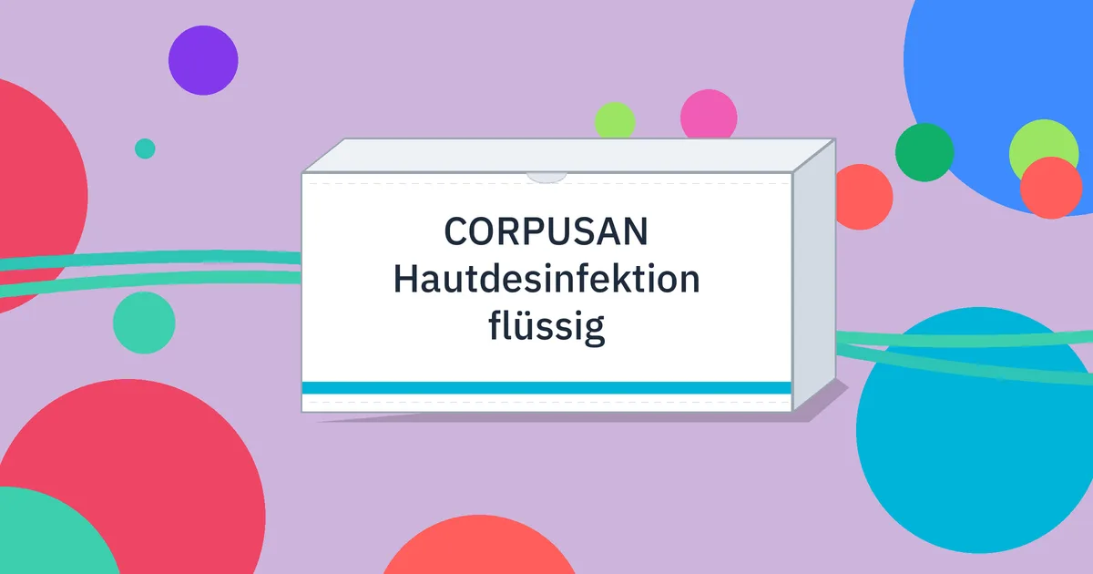 Symbolbild: Packung mit der Aufschrift CORPUSAN Hautdesinfektion flüssig (PZN 18874857) – Verfügbarkeit und Bezug in Apotheken in Frankfurt am Main