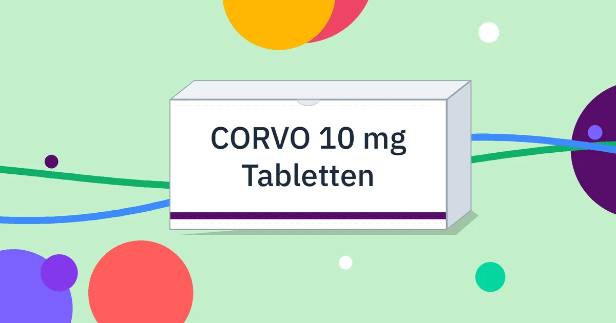 Symbolbild: Packung mit der Aufschrift CORVO 10 mg Tabletten (PZN 00737717) – Verfügbarkeit und Bezug in Apotheken in Frankfurt am Main