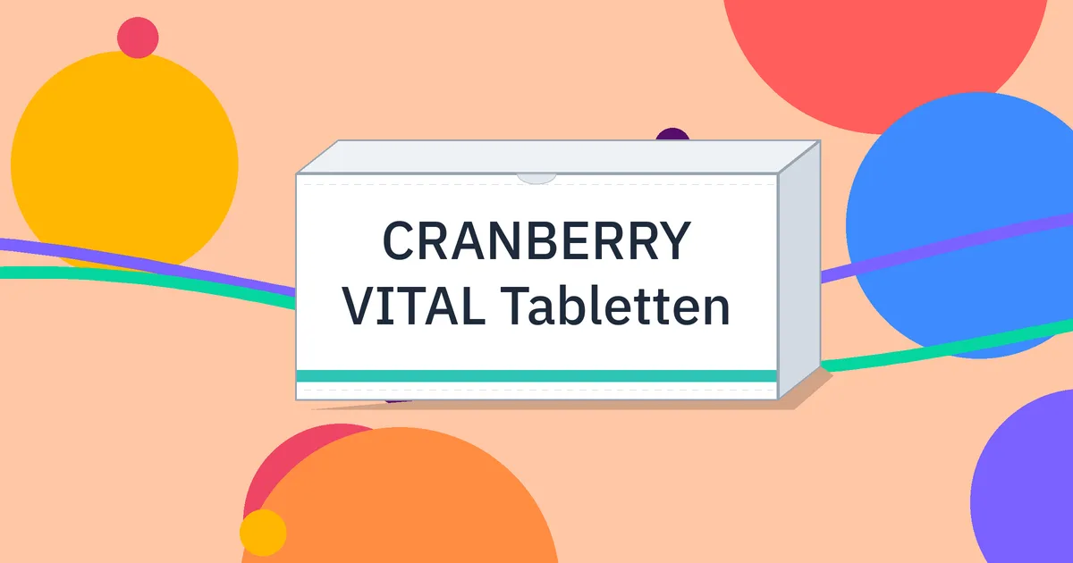 Symbolbild: Packung mit der Aufschrift CRANBERRY VITAL Tabletten (PZN 06196754) – Verfügbarkeit und Bezug in Apotheken in Frankfurt am Main