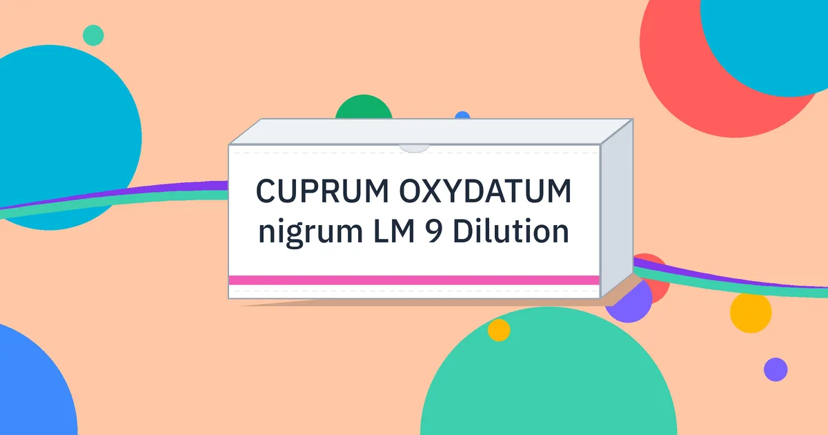 Symbolbild: Packung mit der Aufschrift CUPRUM OXYDATUM nigrum LM 9 Dilution (PZN 13458628) – Verfügbarkeit und Bezug in Apotheken in Frankfurt am Main