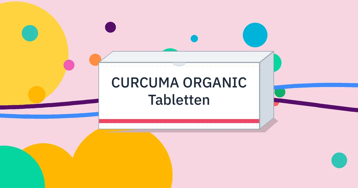 Symbolbild: Packung mit der Aufschrift CURCUMA ORGANIC Tabletten (PZN 19727348) – Verfügbarkeit und Bezug in Apotheken in Frankfurt am Main