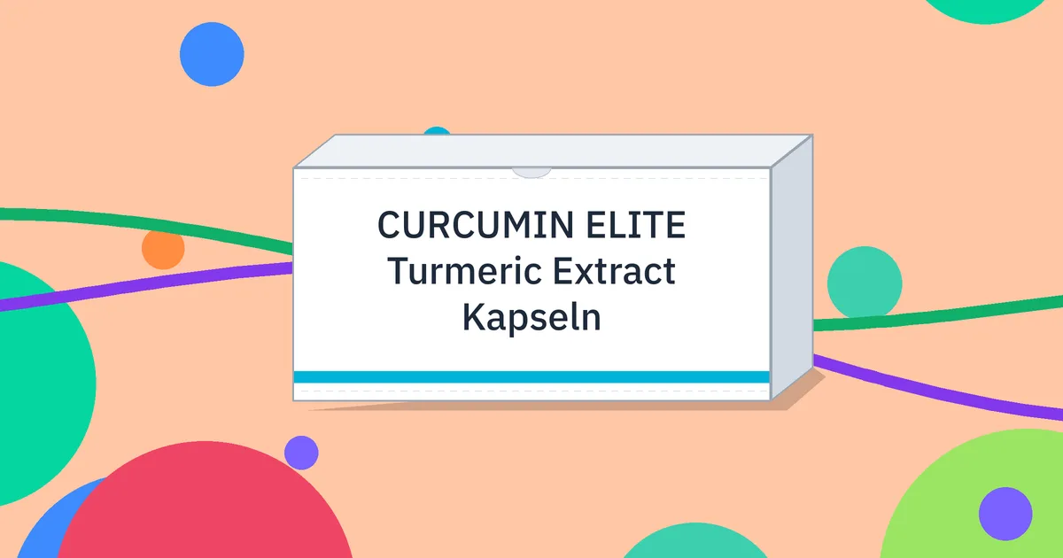 Symbolbild: Packung mit der Aufschrift CURCUMIN ELITE Turmeric Extract Kapseln (PZN 19740633) – Verfügbarkeit und Bezug in Apotheken in Frankfurt am Main