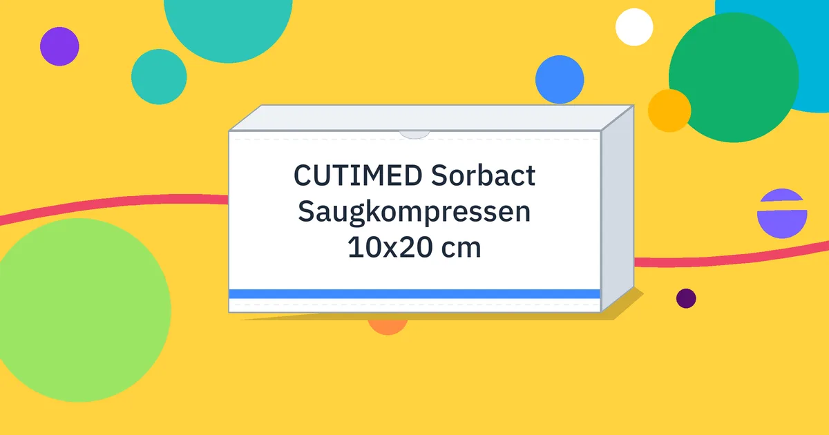 Symbolbild: Packung mit der Aufschrift CUTIMED Sorbact Saugkompressen 10x20 cm (PZN 17267428) – Verfügbarkeit und Bezug in Apotheken in Frankfurt am Main