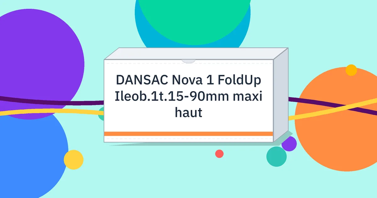 Symbolbild: Packung mit der Aufschrift DANSAC Nova 1 FoldUp Ileob.1t.15-90mm maxi haut (PZN 00034200) – Verfügbarkeit und Bezug in Apotheken in Frankfurt am Main