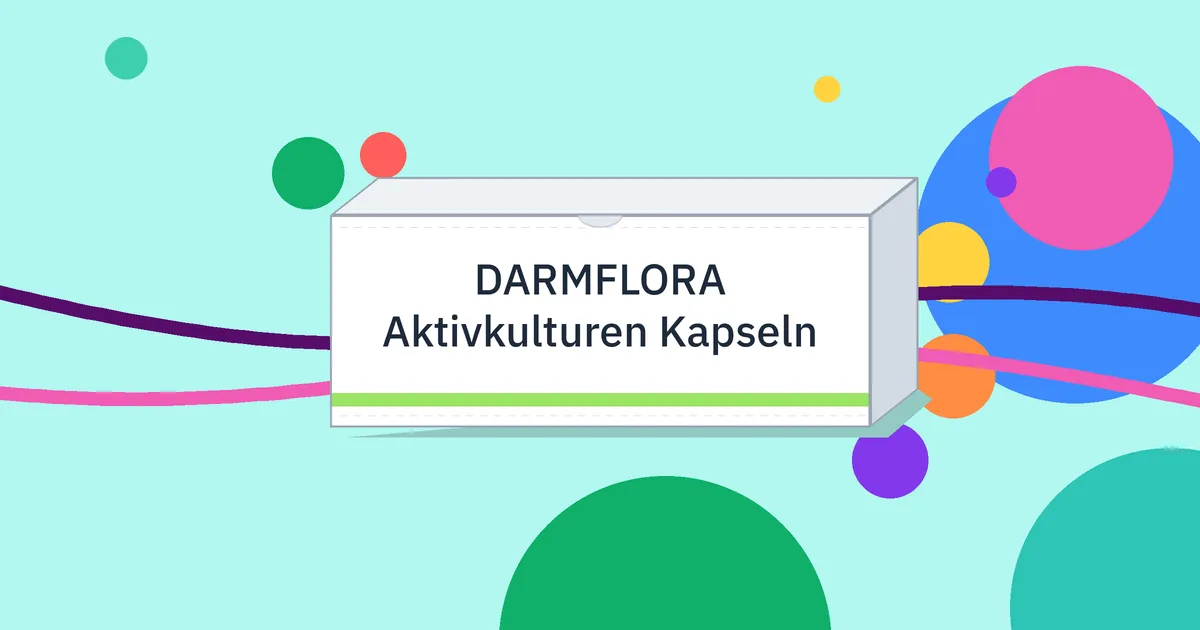 Symbolbild: Packung mit der Aufschrift DARMFLORA Aktivkulturen Kapseln (PZN 16892779) – Verfügbarkeit und Bezug in Apotheken in Frankfurt am Main