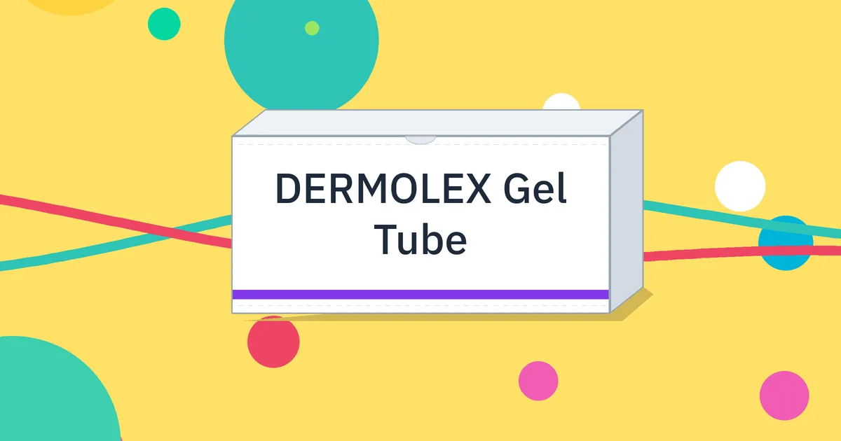 Symbolbild: Packung mit der Aufschrift DERMOLEX Gel Tube (PZN 18299850) – Verfügbarkeit und Bezug in Apotheken in Frankfurt am Main