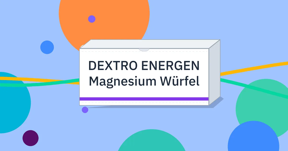 Symbolbild: Packung mit der Aufschrift DEXTRO ENERGEN Magnesium Würfel (PZN 00976008) – Verfügbarkeit und Bezug in Apotheken in Frankfurt am Main