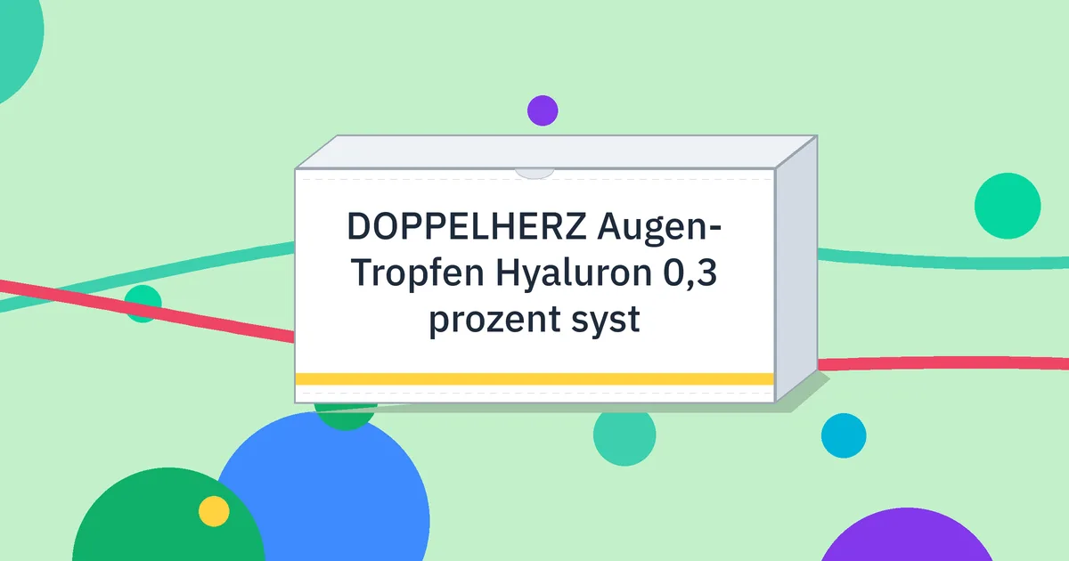 Symbolbild: Packung mit der Aufschrift DOPPELHERZ Augen-Tropfen Hyaluron 0,3 prozent syst (PZN 13946204) – Verfügbarkeit und Bezug in Apotheken in Frankfurt am Main