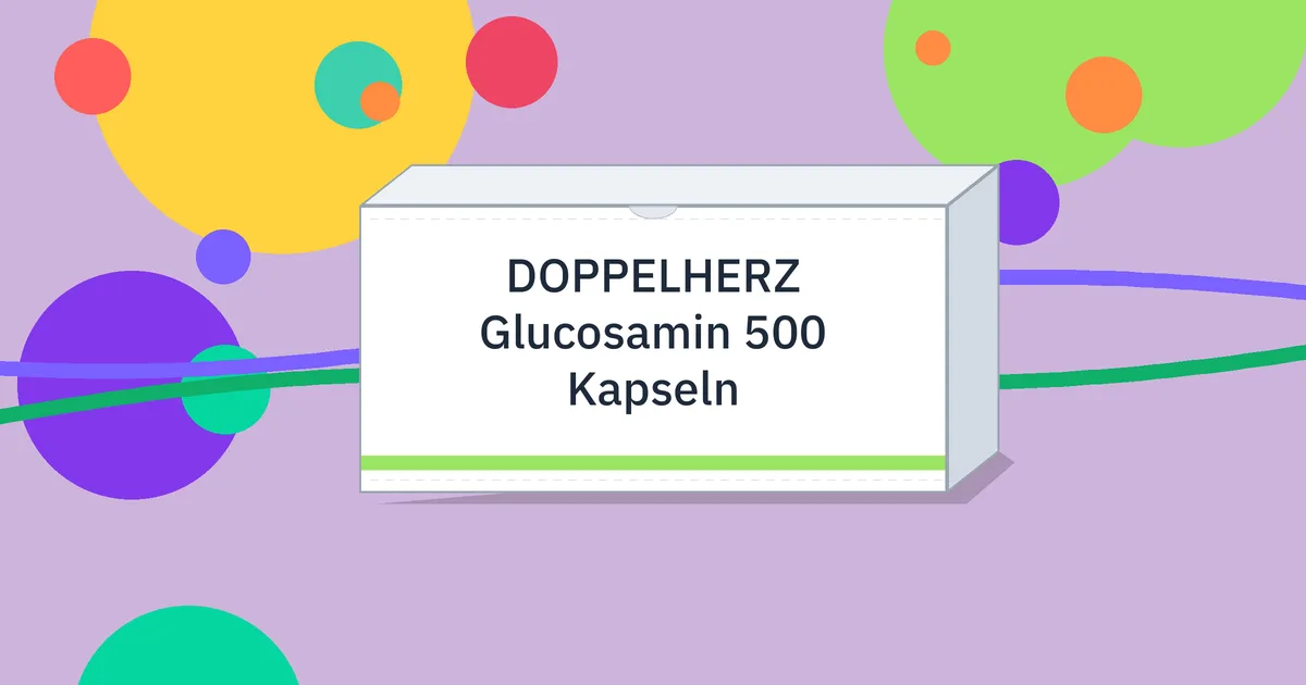 Symbolbild: Packung mit der Aufschrift DOPPELHERZ Glucosamin 500 Kapseln (PZN 06325341) – Verfügbarkeit und Bezug in Apotheken in Frankfurt am Main
