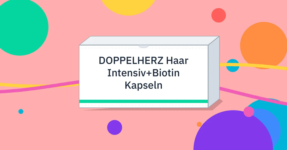 Symbolbild: Packung mit der Aufschrift DOPPELHERZ Haar Intensiv+Biotin Kapseln (PZN 16849737) – Verfügbarkeit und Bezug in Apotheken in Frankfurt am Main