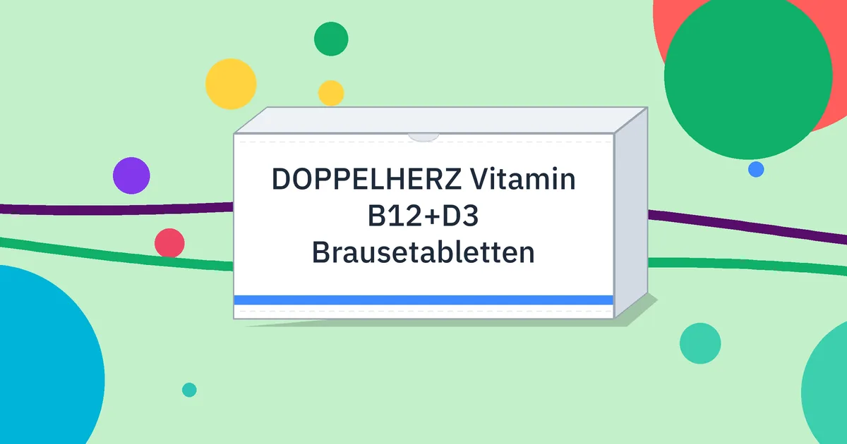 Symbolbild: Packung mit der Aufschrift DOPPELHERZ Vitamin B12+D3 Brausetabletten (PZN 19068905) – Verfügbarkeit und Bezug in Apotheken in Frankfurt am Main
