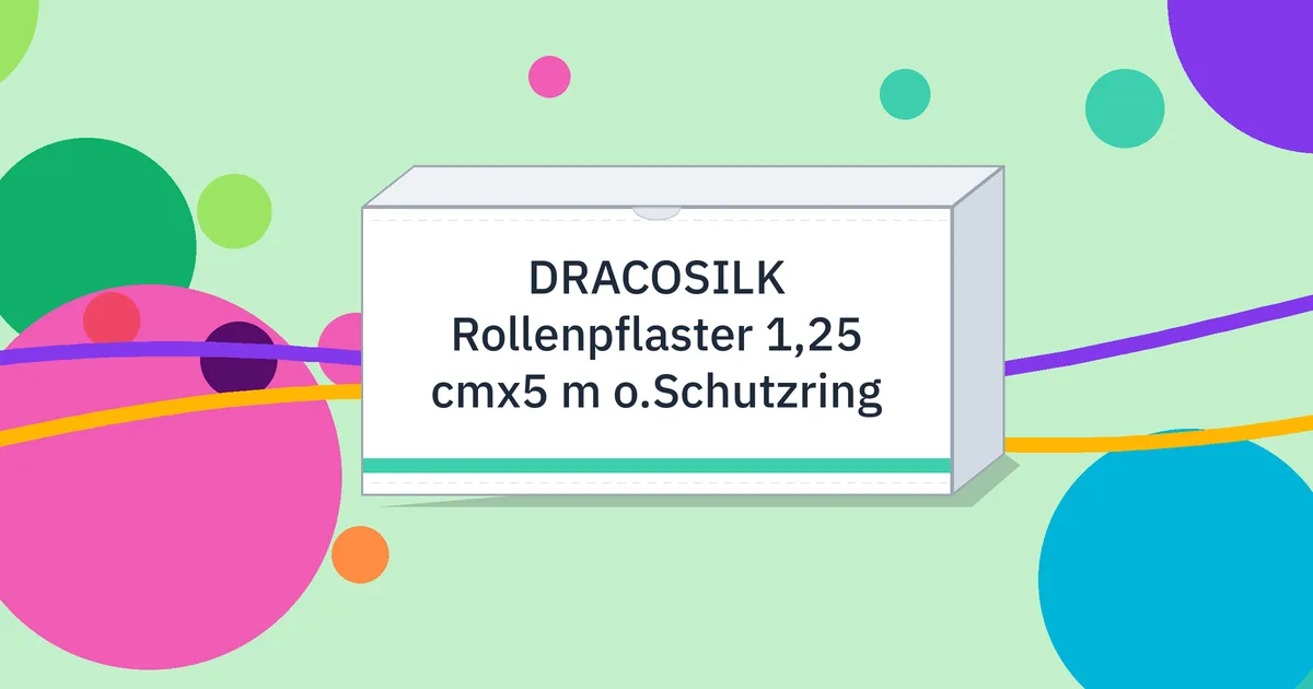 Symbolbild: Packung mit der Aufschrift DRACOSILK Rollenpflaster 1,25 cmx5 m o.Schutzring (PZN 14171076) – Verfügbarkeit und Bezug in Apotheken in Frankfurt am Main