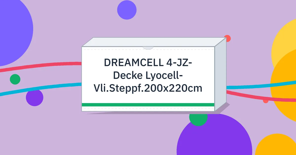 Symbolbild: Packung mit der Aufschrift DREAMCELL 4-JZ-Decke Lyocell-Vli.Steppf.200x220cm (PZN 18336433) – Verfügbarkeit und Bezug in Apotheken in Frankfurt am Main