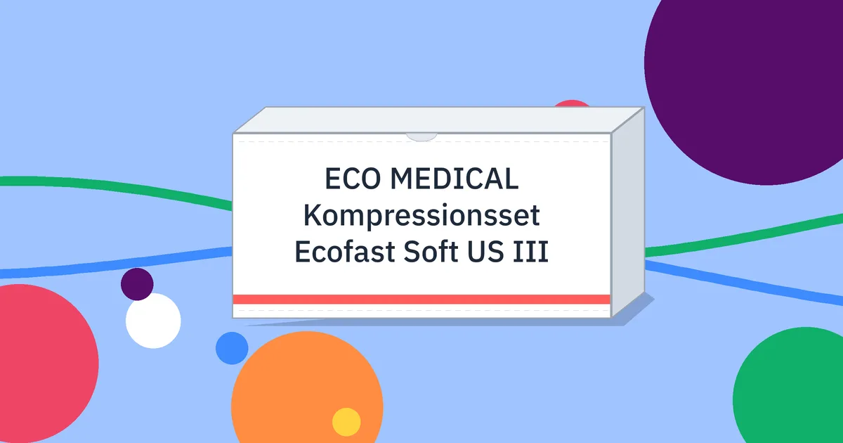 Symbolbild: Packung mit der Aufschrift ECO MEDICAL Kompressionsset Ecofast Soft US III (PZN 18718821) – Verfügbarkeit und Bezug in Apotheken in Frankfurt am Main