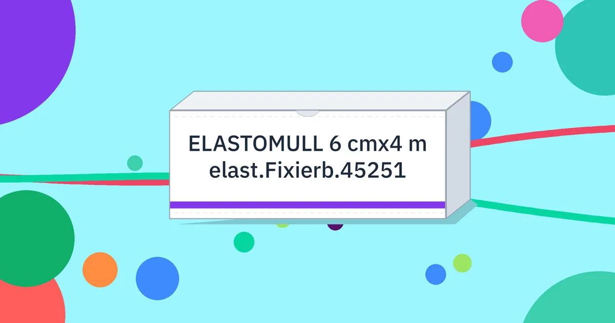 Symbolbild: Packung mit der Aufschrift ELASTOMULL 6 cmx4 m elast.Fixierb.45251 (PZN 18395186) – Verfügbarkeit und Bezug in Apotheken in Frankfurt am Main