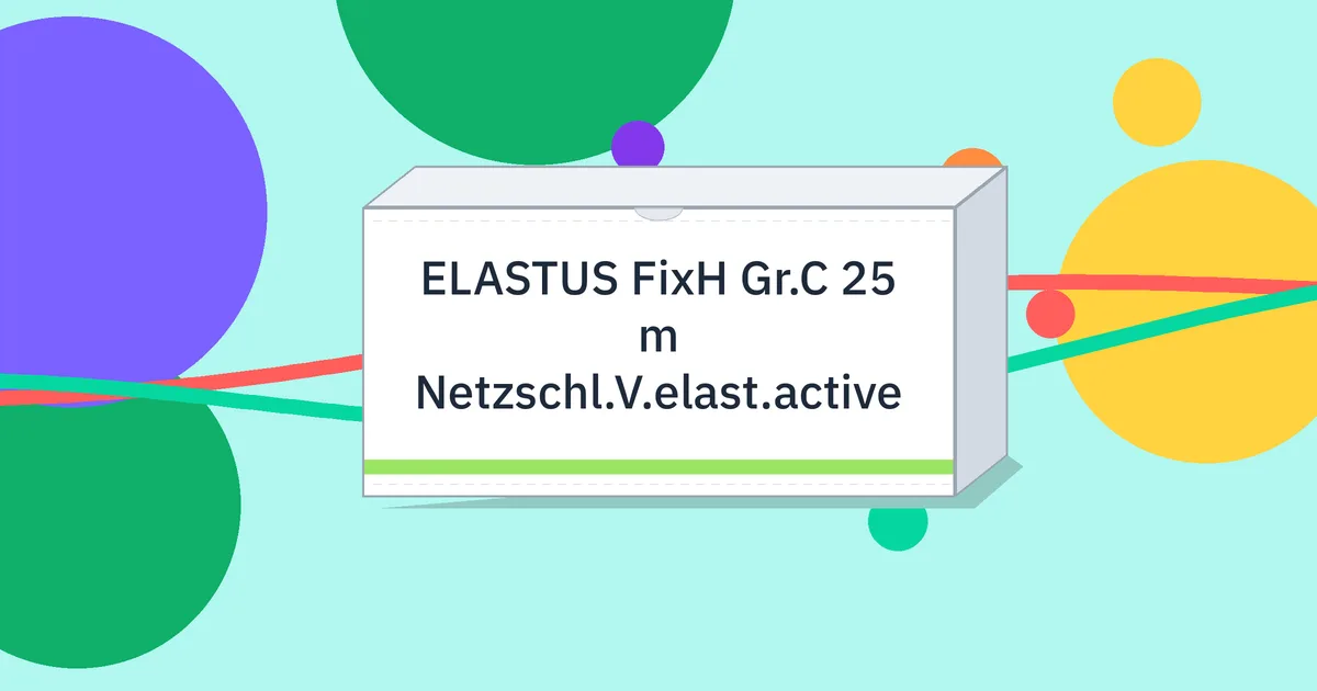 Symbolbild: Packung mit der Aufschrift ELASTUS FixH Gr.C 25 m Netzschl.V.elast.active (PZN 01313043) – Verfügbarkeit und Bezug in Apotheken in Frankfurt am Main