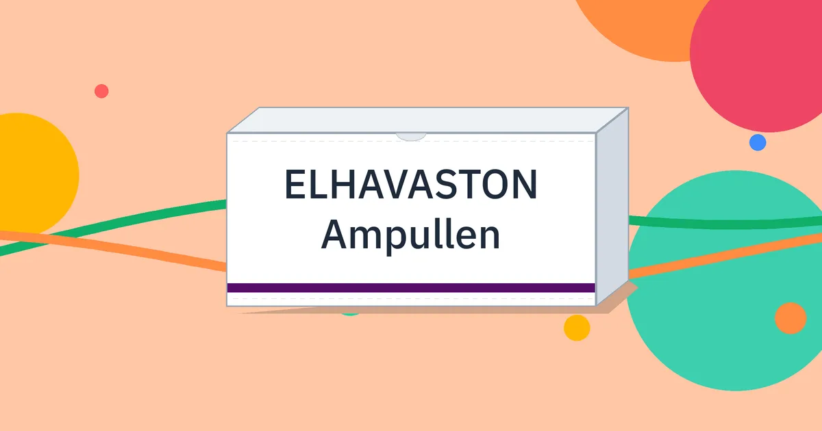Symbolbild: Packung mit der Aufschrift ELHAVASTON Ampullen (PZN 04969092) – Verfügbarkeit und Bezug in Apotheken in Frankfurt am Main