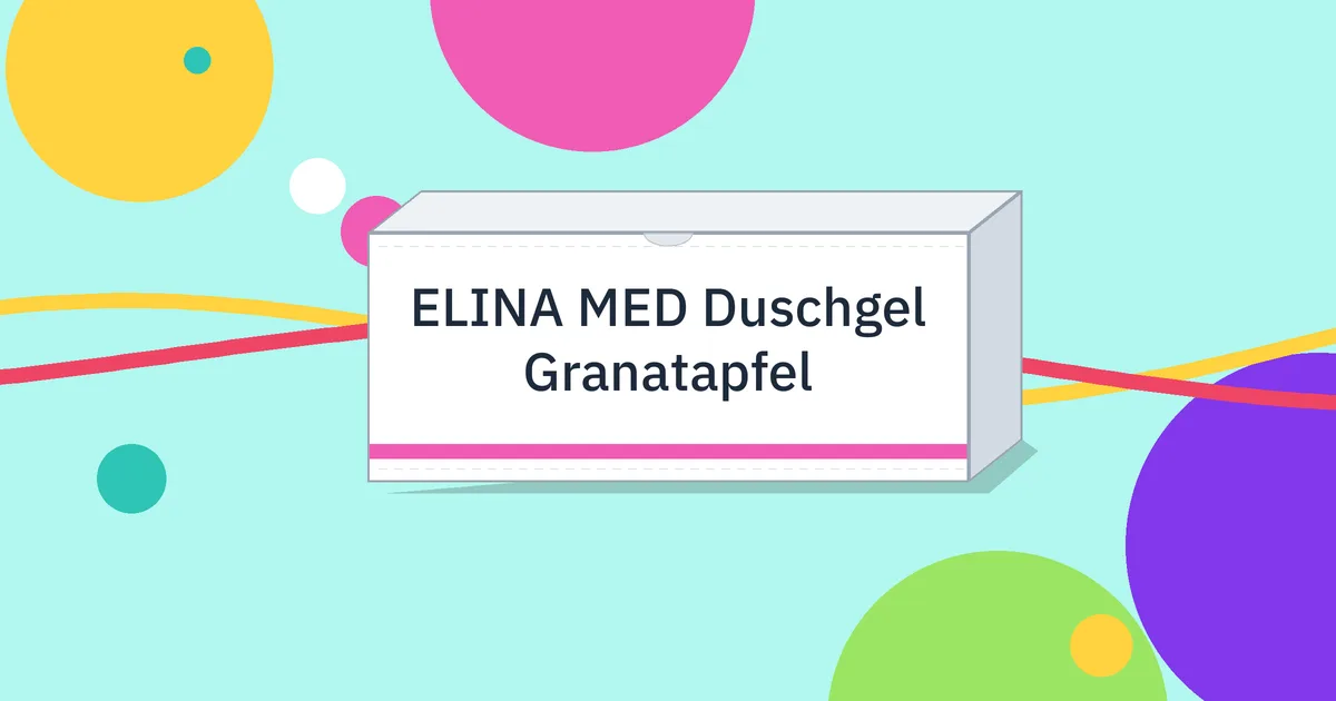 Symbolbild: Packung mit der Aufschrift ELINA MED Duschgel Granatapfel (PZN 13946167) – Verfügbarkeit und Bezug in Apotheken in Frankfurt am Main