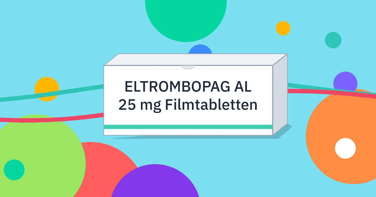 Symbolbild: Packung mit der Aufschrift ELTROMBOPAG AL 25 mg Filmtabletten (PZN 19684099) – Verfügbarkeit und Bezug in Apotheken in Frankfurt am Main