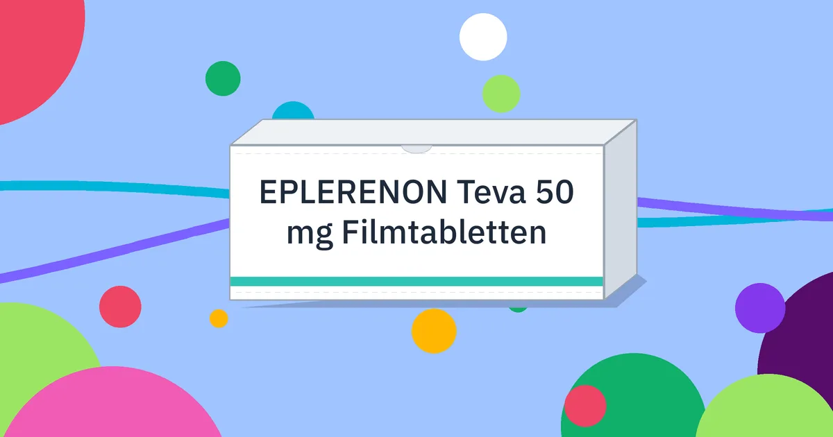 Symbolbild: Packung mit der Aufschrift EPLERENON Teva 50 mg Filmtabletten (PZN 19179289) – Verfügbarkeit und Bezug in Apotheken in Frankfurt am Main