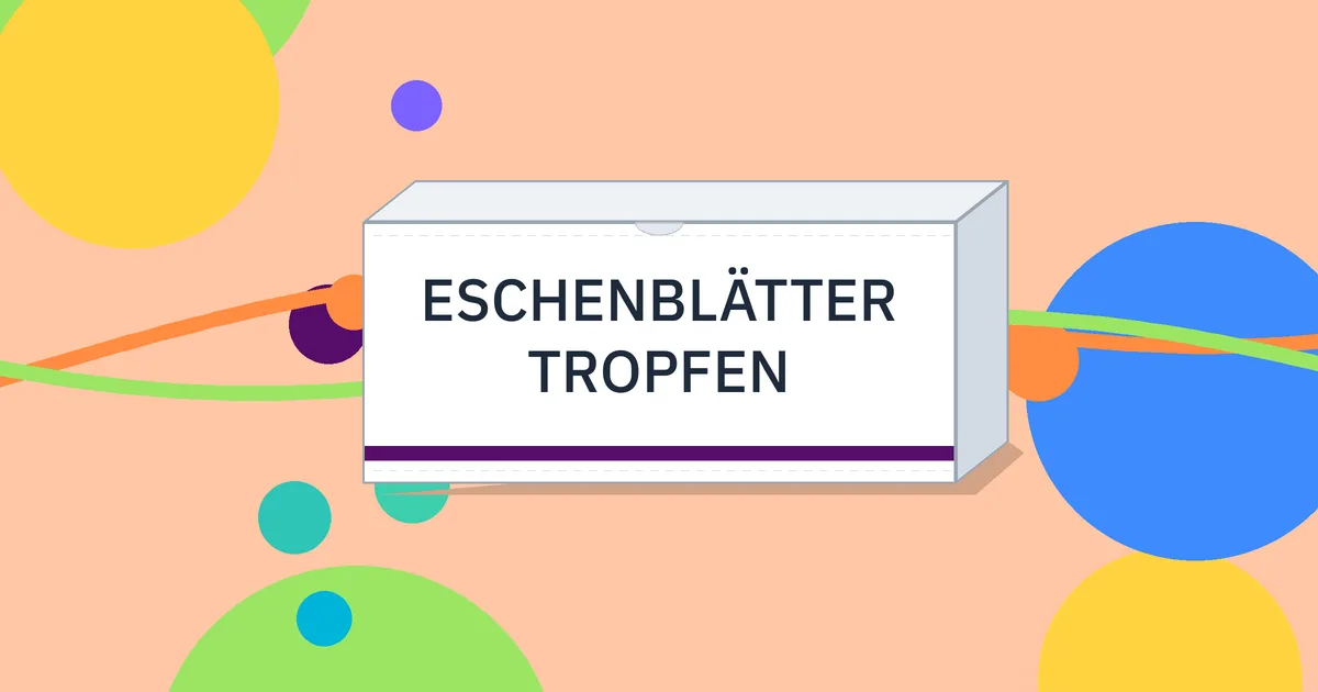 Symbolbild: Packung mit der Aufschrift ESCHENBLÄTTER TROPFEN (PZN 14283361) – Verfügbarkeit und Bezug in Apotheken in Frankfurt am Main