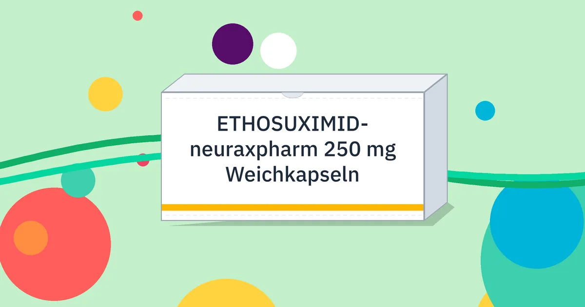 Symbolbild: Packung mit der Aufschrift ETHOSUXIMID-neuraxpharm 250 mg Weichkapseln (PZN 13157016) – Verfügbarkeit und Bezug in Apotheken in Frankfurt am Main
