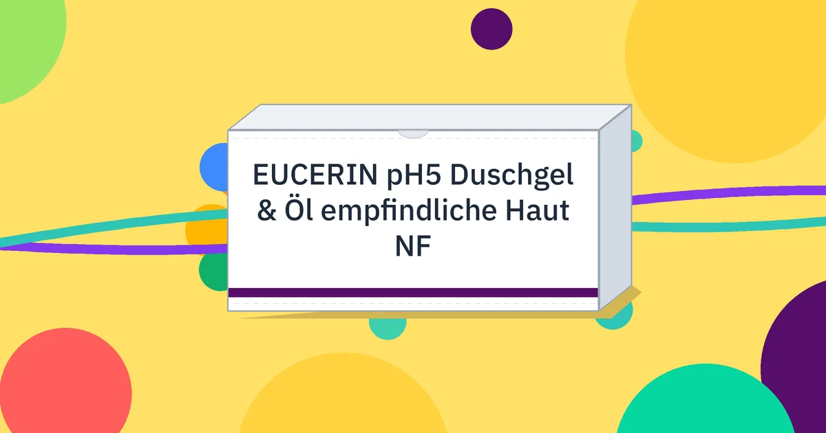 Symbolbild: Packung mit der Aufschrift EUCERIN pH5 Duschgel & Öl empfindliche Haut NF (PZN 19343317) – Verfügbarkeit und Bezug in Apotheken in Frankfurt am Main