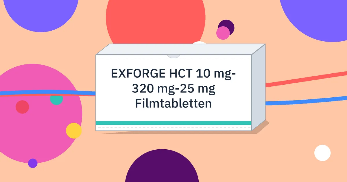 Symbolbild: Packung mit der Aufschrift EXFORGE HCT 10 mg-320 mg-25 mg Filmtabletten (PZN 16756214) – Verfügbarkeit und Bezug in Apotheken in Frankfurt am Main