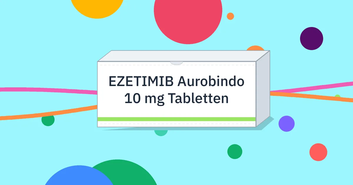 Symbolbild: Packung mit der Aufschrift EZETIMIB Aurobindo 10 mg Tabletten (PZN 13786108) – Verfügbarkeit und Bezug in Apotheken in Frankfurt am Main