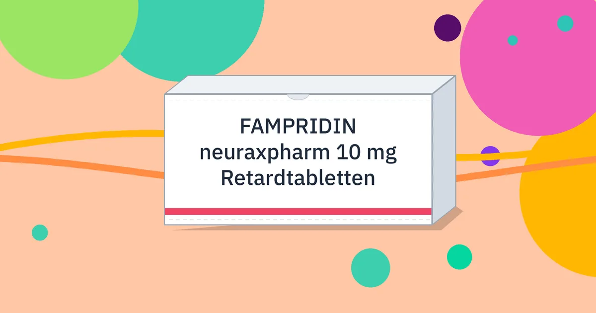 Symbolbild: Packung mit der Aufschrift FAMPRIDIN neuraxpharm 10 mg Retardtabletten (PZN 16705151) – Verfügbarkeit und Bezug in Apotheken in Frankfurt am Main