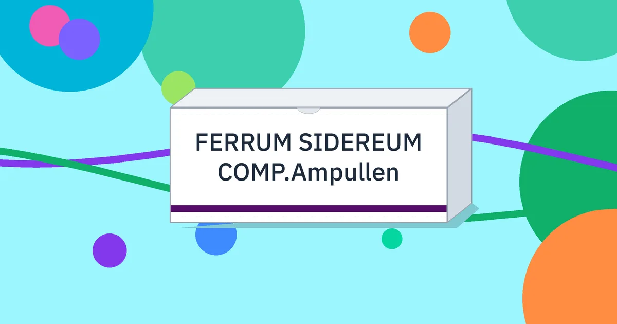 Symbolbild: Packung mit der Aufschrift FERRUM SIDEREUM COMP.Ampullen (PZN 01622301) – Verfügbarkeit und Bezug in Apotheken in Frankfurt am Main