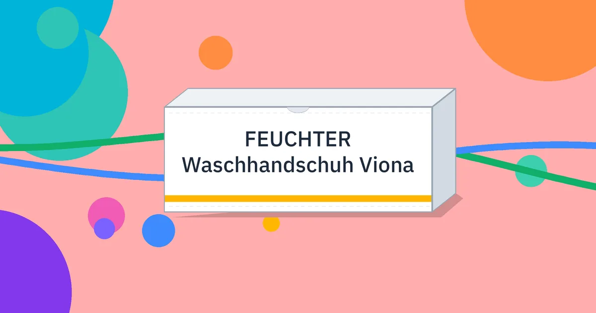 Symbolbild: Packung mit der Aufschrift FEUCHTER Waschhandschuh Viona (PZN 19151836) – Verfügbarkeit und Bezug in Apotheken in Frankfurt am Main