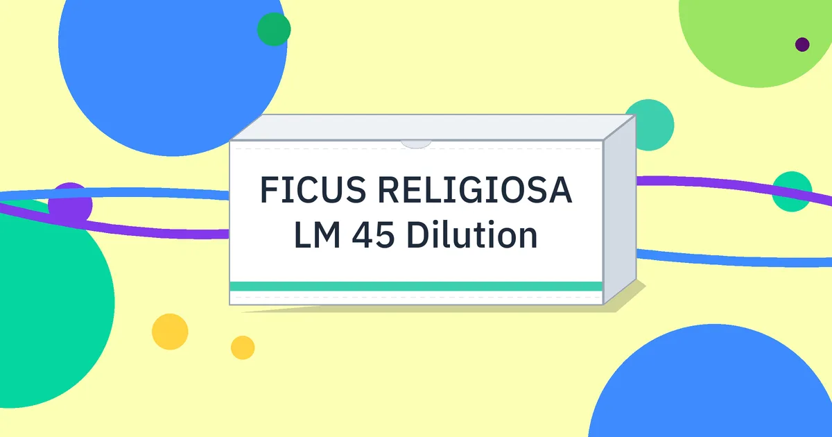 Symbolbild: Packung mit der Aufschrift FICUS RELIGIOSA LM 45 Dilution (PZN 12854204) – Verfügbarkeit und Bezug in Apotheken in Frankfurt am Main