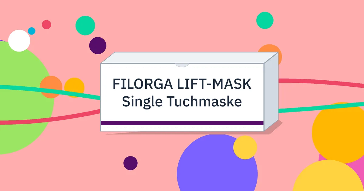 Symbolbild: Packung mit der Aufschrift FILORGA LIFT-MASK Single Tuchmaske (PZN 18898711) – Verfügbarkeit und Bezug in Apotheken in Frankfurt am Main
